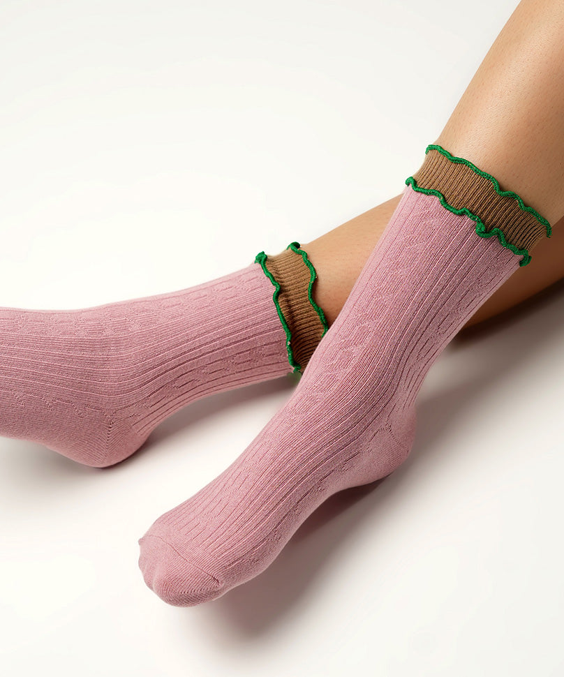 Lisa Pink | Above Ankle Women's Elegant Socks - Theater – Theater.xyz