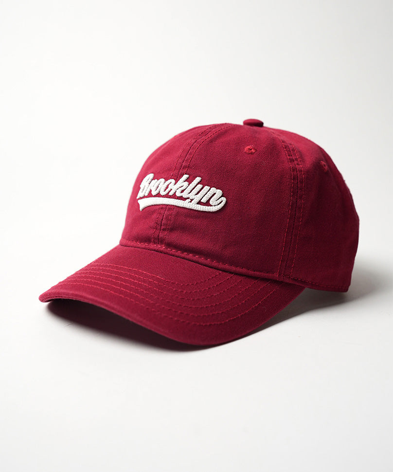 Brooklyn Red - White Embroidery Baseball Cap - Theater – Theater.xyz