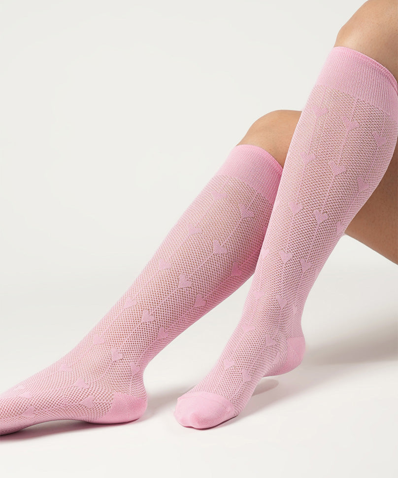 Mina Pink Heart | Feminine Women's Socks - Theater – Theater.xyz
