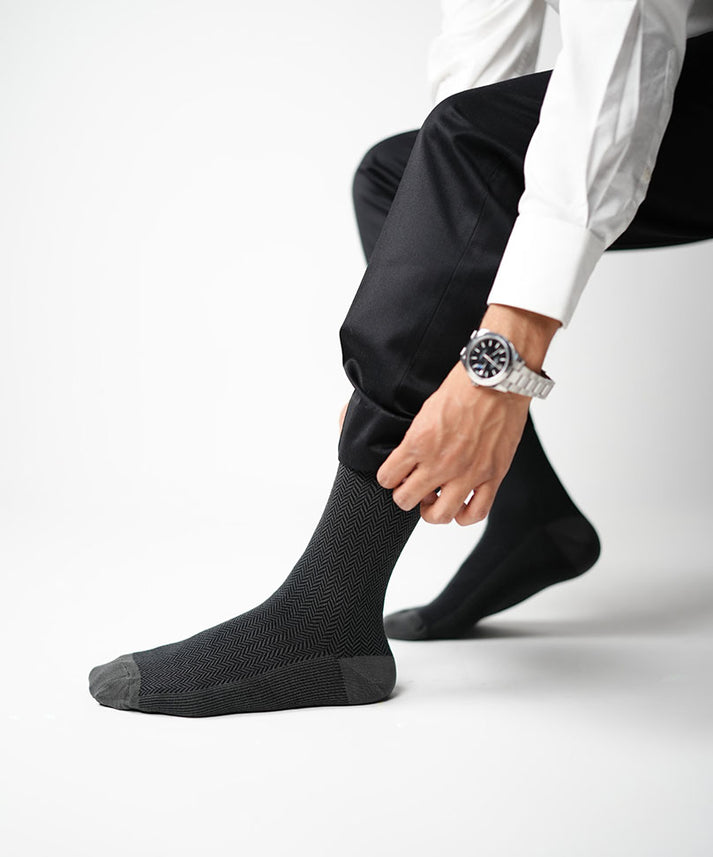 Dark Grey Herringbone - Classy Socks for Men – Theater.xyz