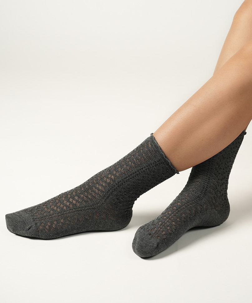 Pep Patrol-Grey - Crochet Knee High Socks in Soft Grey | Theater ...