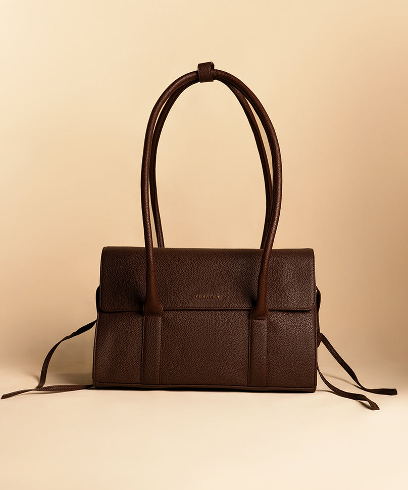 Theater Ladybug - Brown Textured PU Shoulder Bag for Work – Theater.xyz